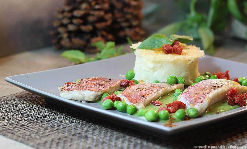Filets de rougets aux petits pois