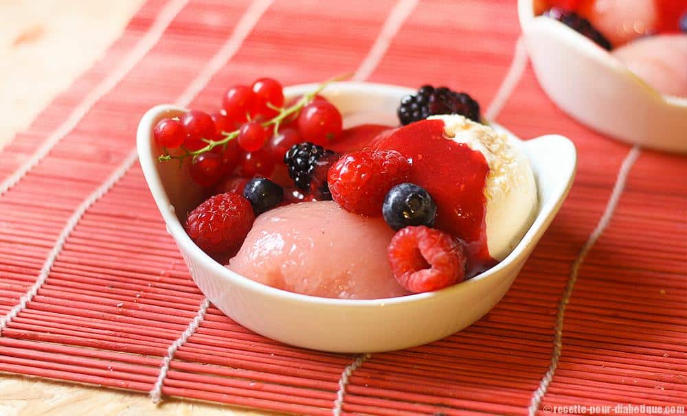 Pêche Melba allégée en sucre