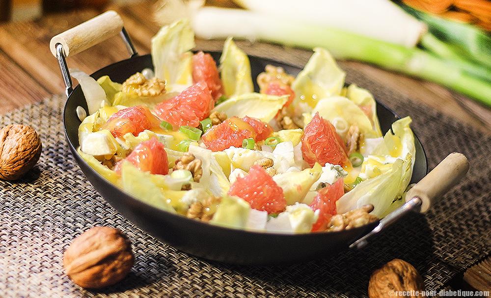 Salade d'Endives au Noix, Roquefort et Pamplemousse (Pomelo)