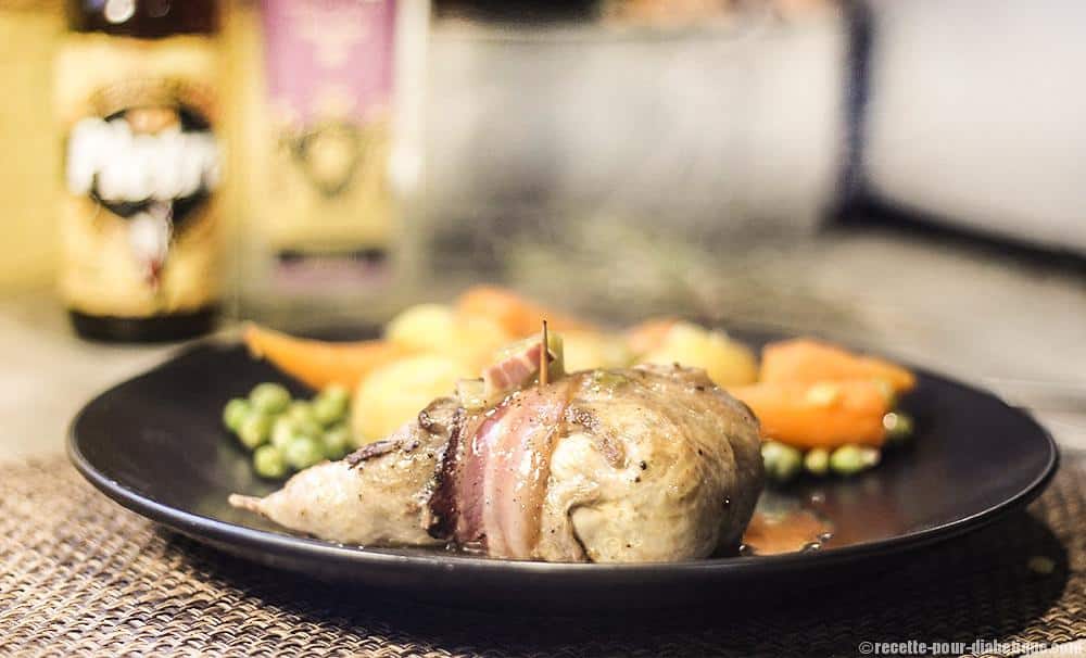 Cailles désossées farcies et Jardinière de légumes