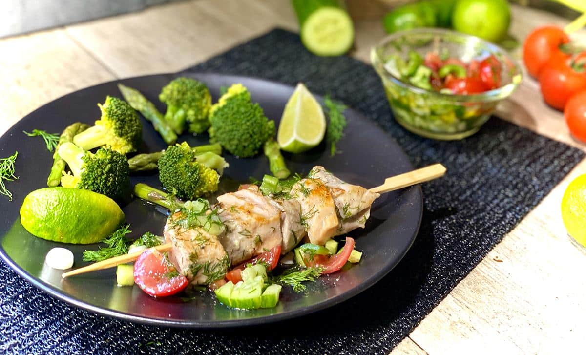 Brochettes de Thon et Saumon