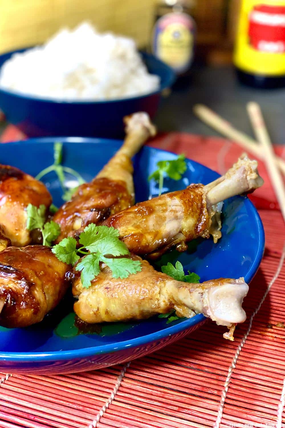 Pilons de poulet laqués Miel et soja