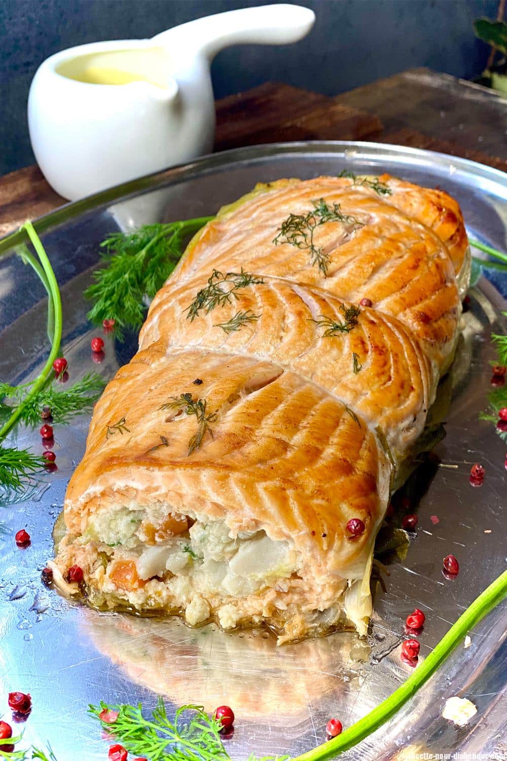 Rôti de Saumon farci aux Saint Jacques (maison)