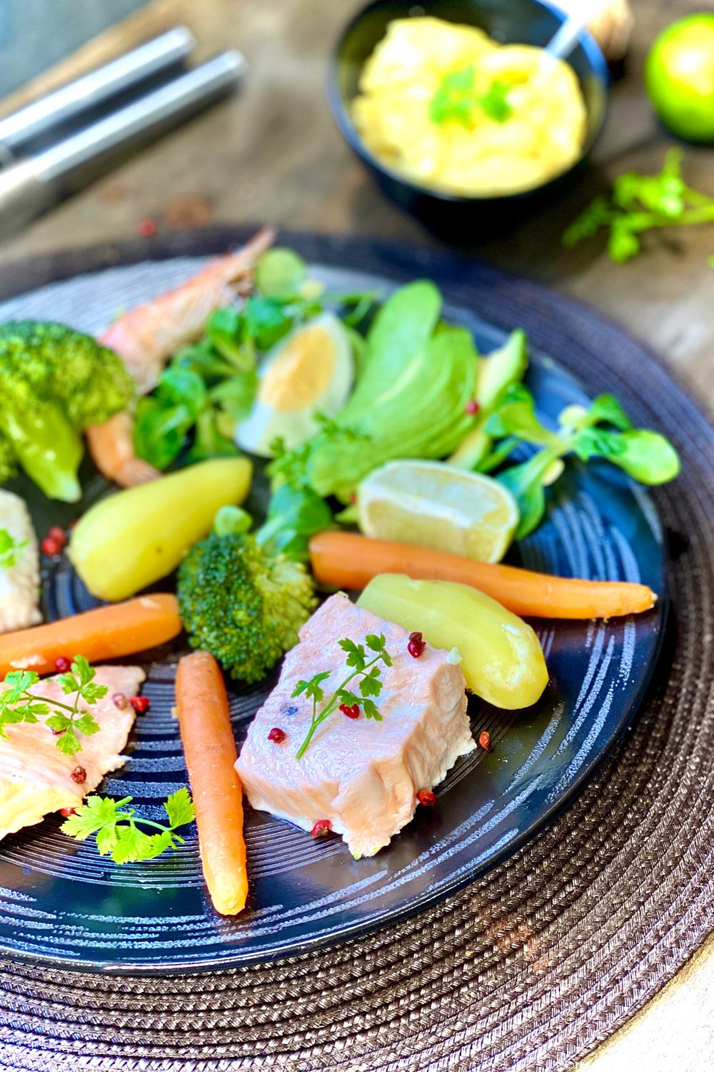 Poissons et Légumes vapeur à L'Aioli
