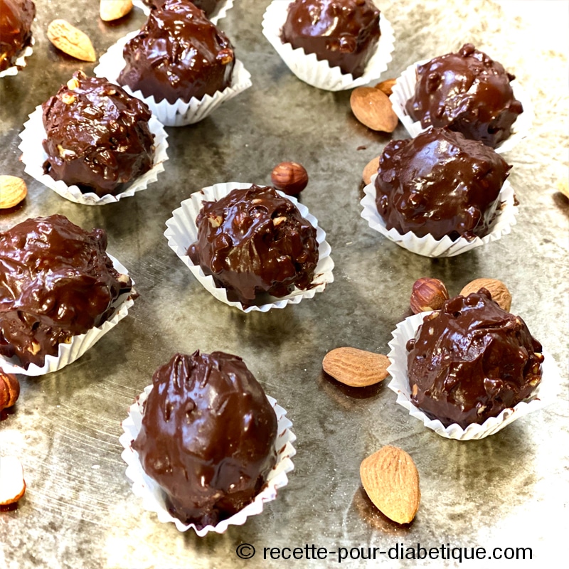 Rochers au chocolat sans sucre (IG Bas)