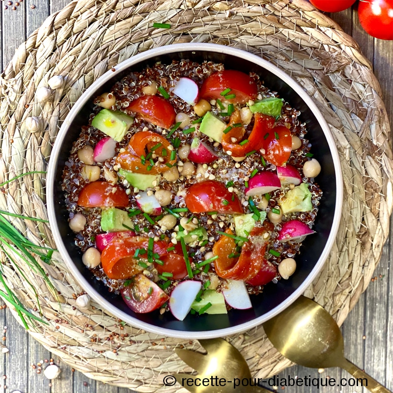 Salade au Quinoa Rouge (Bowl IG Bas et Vegan)