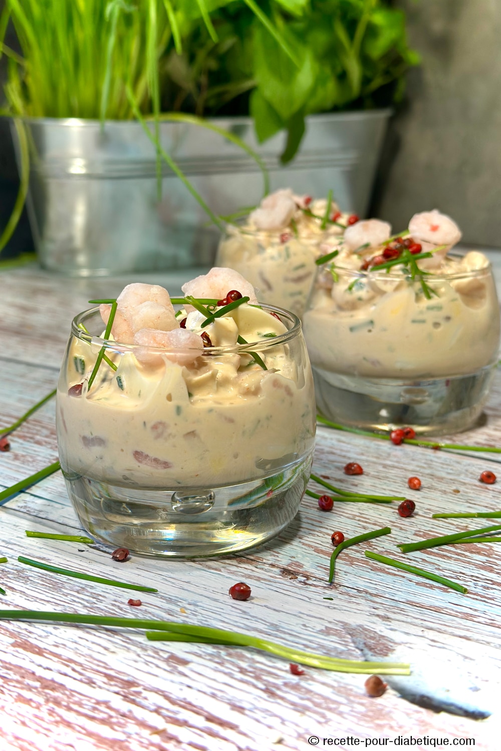 Verrines de Crevettes sauce Cocktail